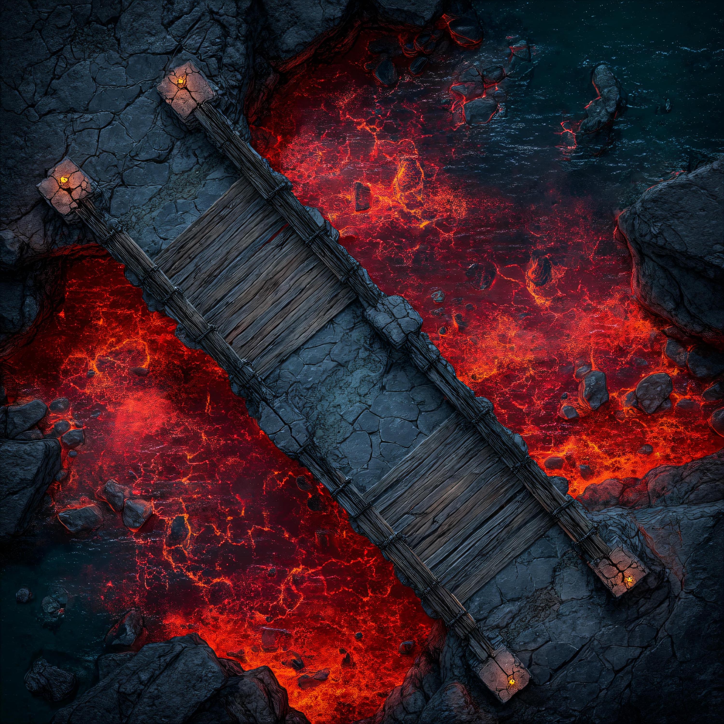 10 Gridless Fire Lands Battle Maps | VTT Pack for Dnd, Pathfinder ...