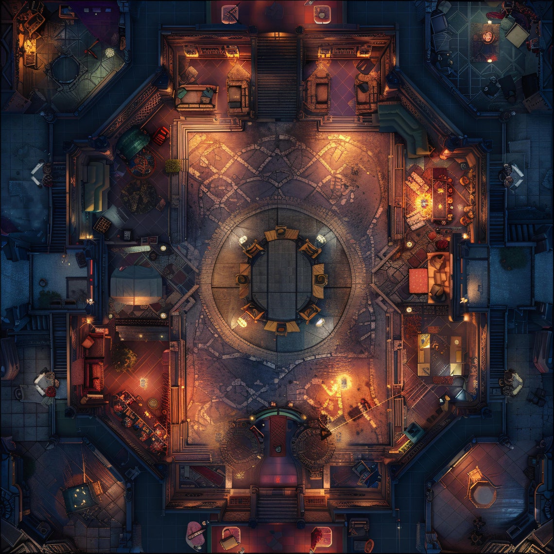 10 Cyberpunk Opulent Battlemaps, Sci Fi, Dnd Battle Map, Cyberpunk, D&D ...