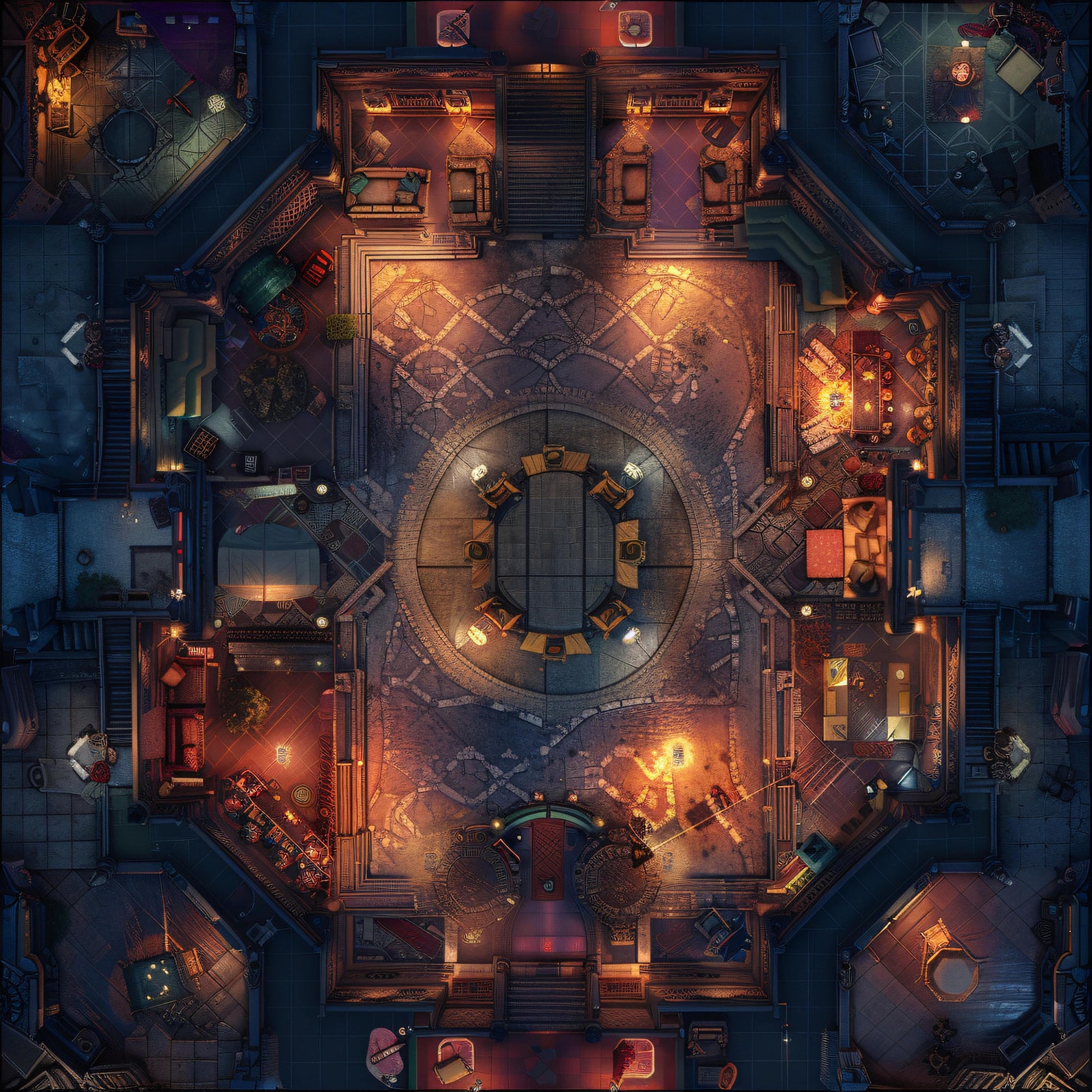 10 Cyberpunk Opulent Battlemaps, Sci Fi, Dnd Battle Map, Cyberpunk, D&D ...