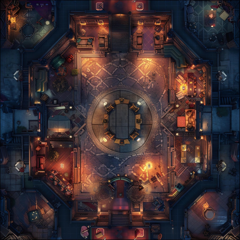 10 Cyberpunk Opulent Battlemaps, Sci Fi, Dnd Battle Map, Cyberpunk, D&D ...