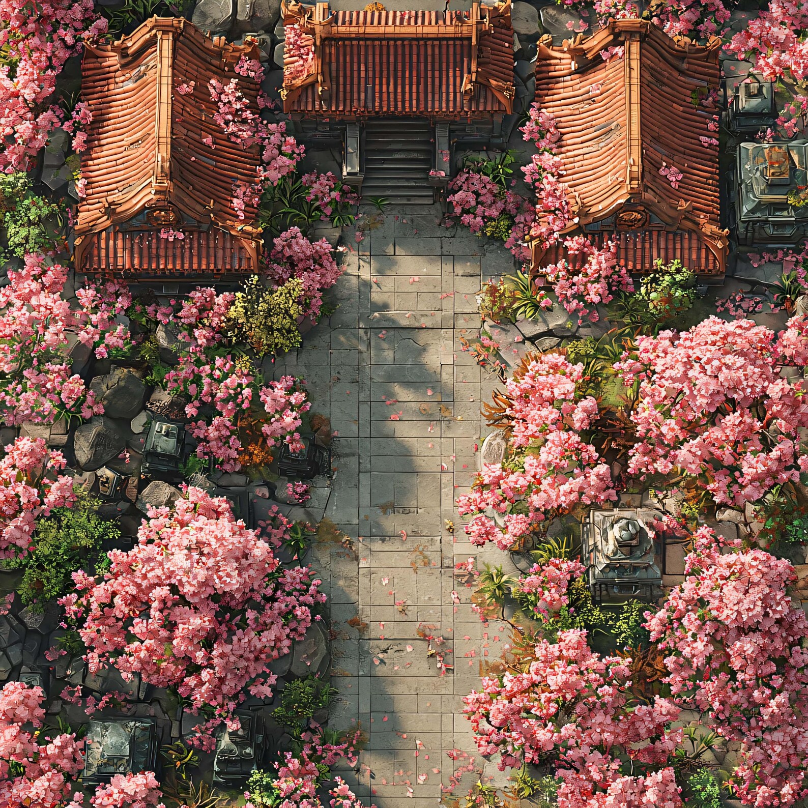 10 Sakura Town Battle Maps, Dnd Battlemap, Pathfinder, D&D, Dungeons ...