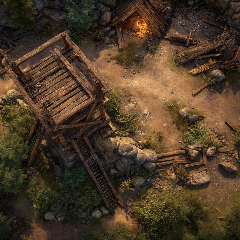 10 Gridless Wrecked Village Battle Maps | VTT Pack for Dnd, Pathfinder ...