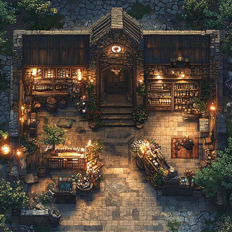 10 More Merchant/shop Battle Maps, Battlemap, Pathfinder, D&D, Dungeons ...