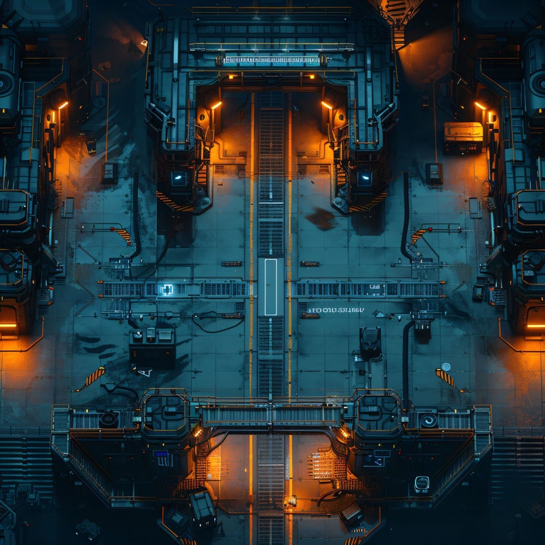10 Cyberpunk Military Base Battlemaps, Sci Fi, Cyberpunk, D&D ...