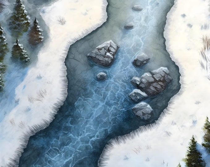 Winter Trail Battle Map, Dnd Battle Map, D&D, Battlemap, Dungeons and ...