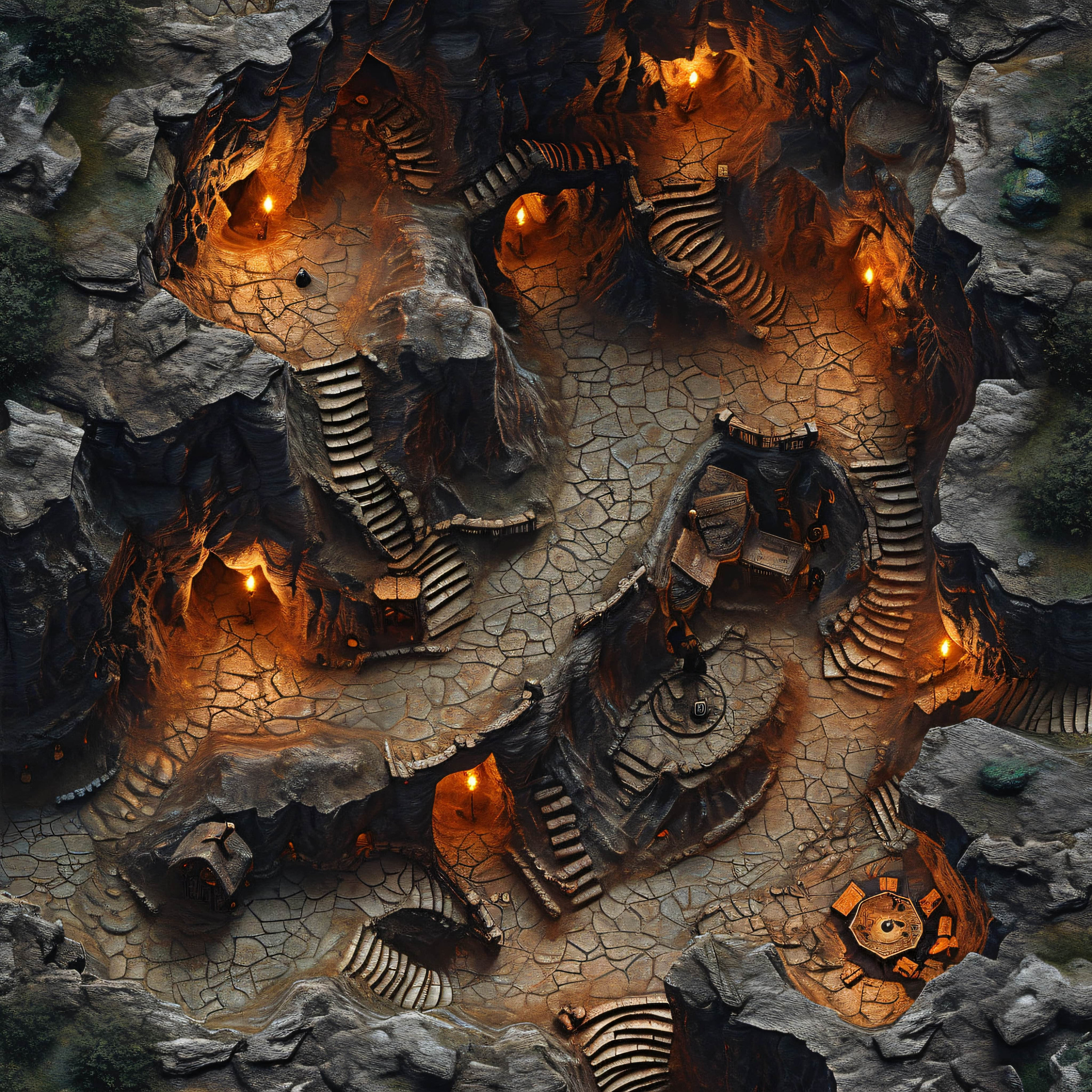 10 Gridless Twisting Caverns Battle Maps | VTT Pack for Dnd, Pathfinder ...