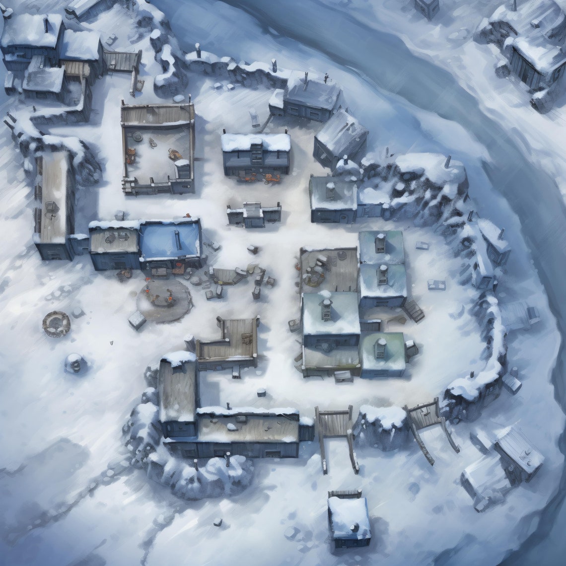15 Arctic Town / Camp Battlemaps, Dnd Battle Map, Pathfinder, Dungeons ...