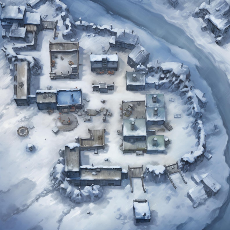 15 Arctic Town / Camp Battlemaps, Dnd Battle Map, Pathfinder, Dungeons ...
