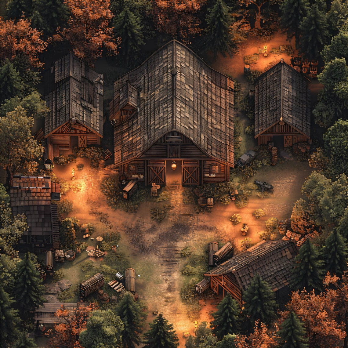 10 Farm Battle Maps 2, Dnd Battle Map, Pathfinder, D&D, Battlemap ...