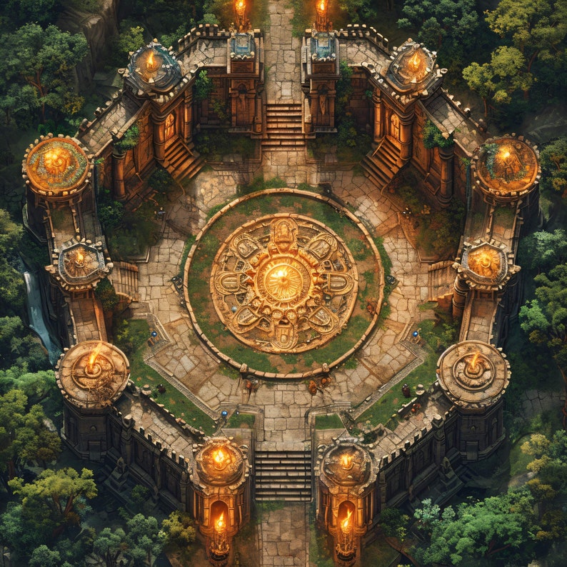 10 Oracle Temple Battle Maps, Dnd, Pathfinder, D&D, Battlemap, Dungeons ...