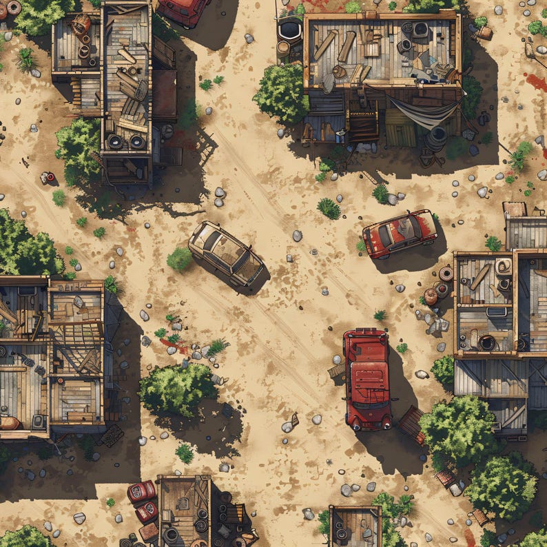10 Cyberpunk Rural Battlemaps, Sci Fi, Cyberpunk, D&D, Shadowrun ...