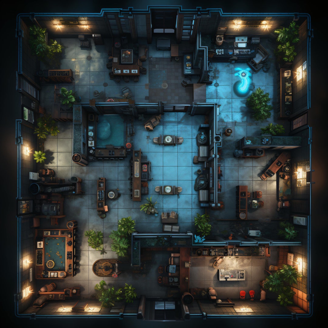 10 mapas de batalla Cyberpunk Greenery, ciencia ficción, mapa de batalla DnD, Cyberpunk, D&D ...