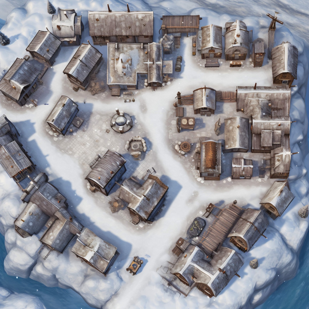 15 Arctic Town / Camp Battlemaps, Dnd Battle Map, Pathfinder, Dungeons and Dragons, Roll20 ...