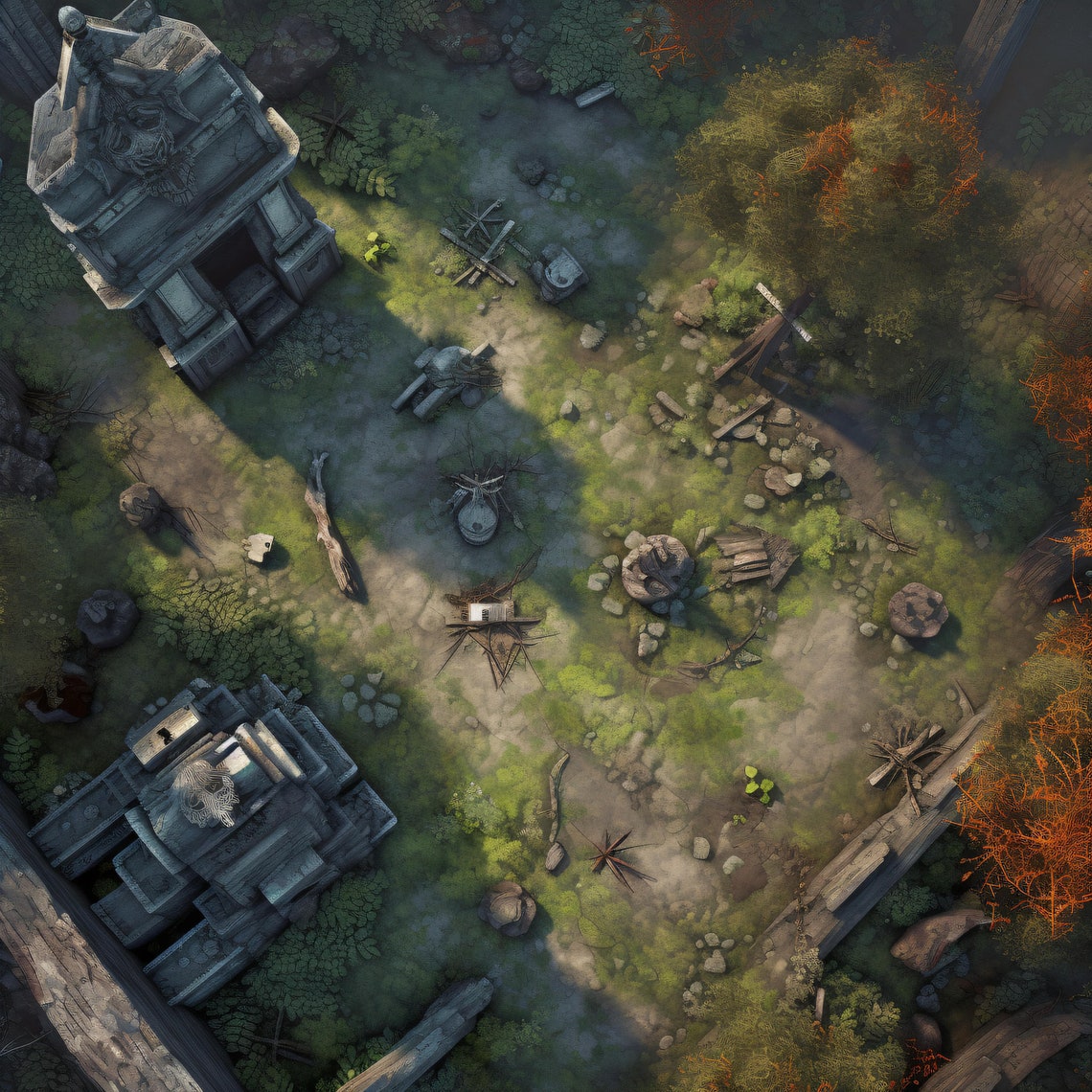 14 Graveyard / Tomb Battle Maps, Dnd, Pathfinder, D&D, Battlemap ...