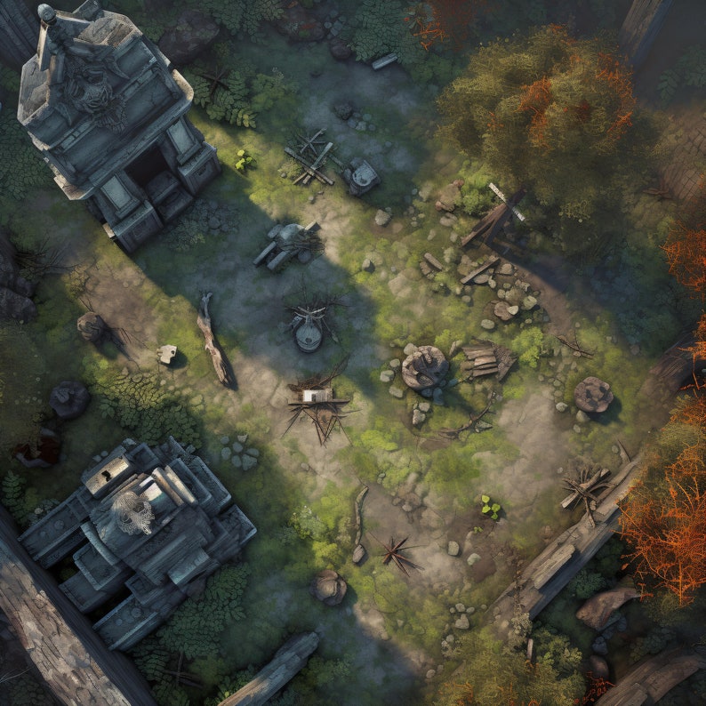 14 Graveyard / Tomb Battle Maps, Dnd, Pathfinder, D&D, Battlemap ...