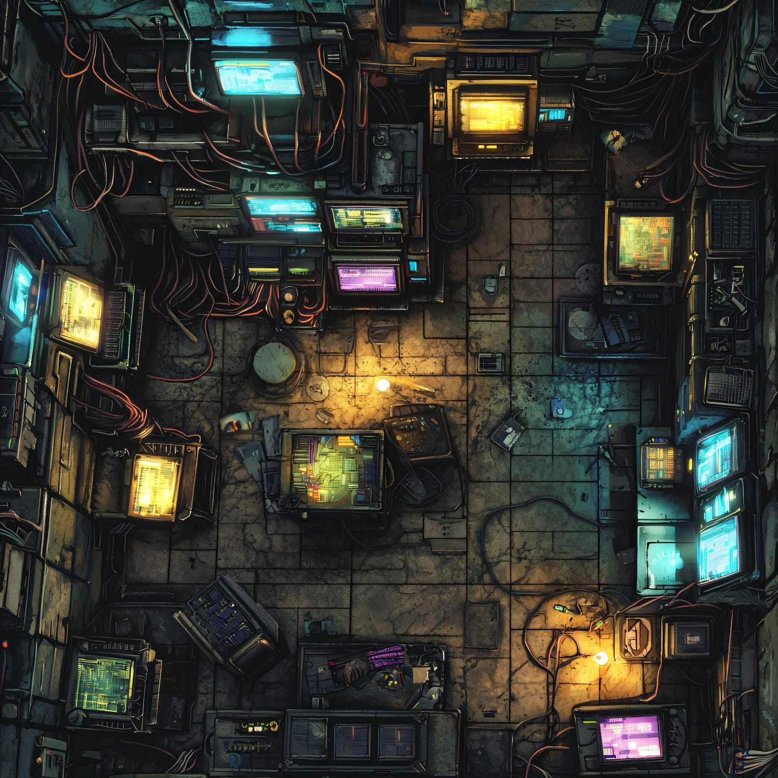10 Cyberpunk Market Battlemaps 2, Sci Fi, Dnd Battle Map, Cyberpunk, D ...