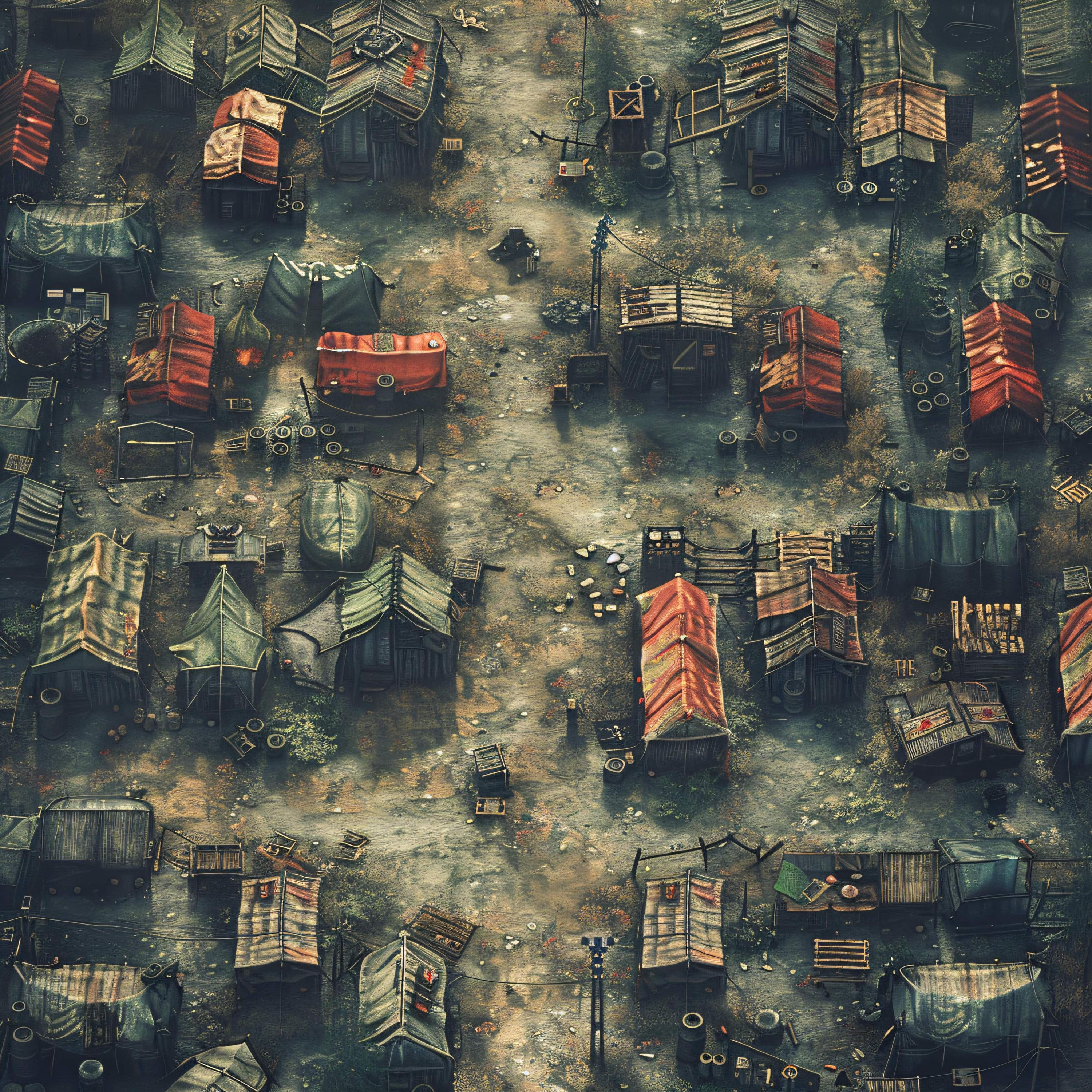 10 Cyberpunk Tent and Shack Battlemaps, Sci Fi, Cyberpunk, Battle Map ...