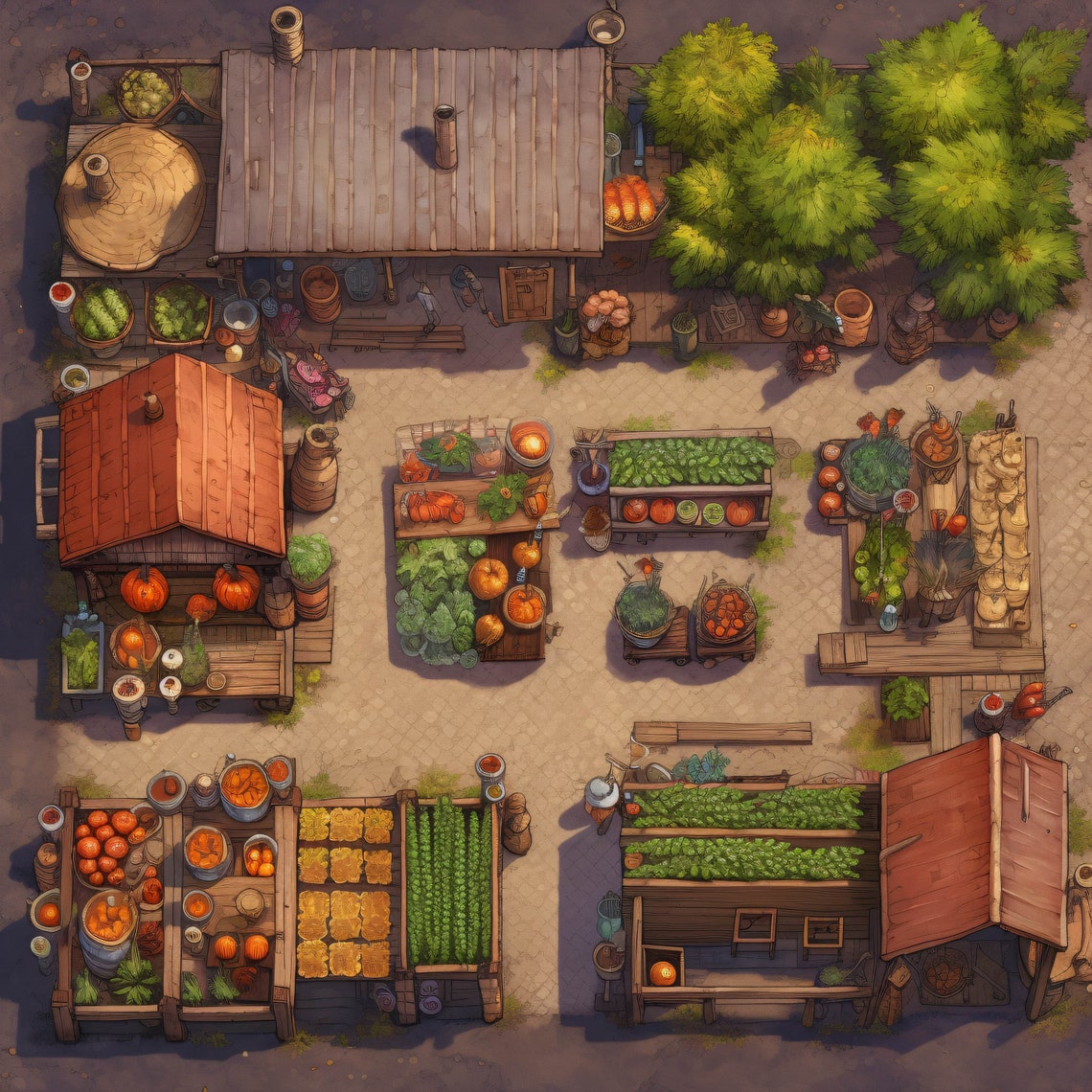 10 Farm Battle Maps, Dnd Battle Map, Pathfinder, D&D, Battlemap ...