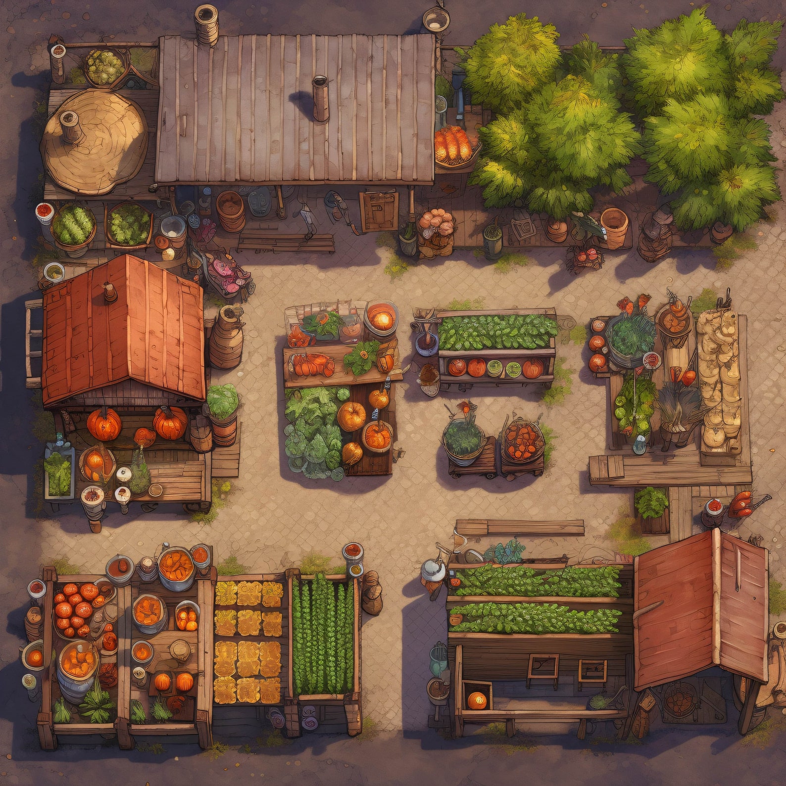 10 Farm Battle Maps, Dnd Battle Map, Pathfinder, D&D, Battlemap ...