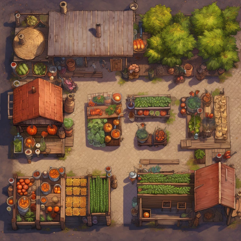 10 Farm Battle Maps, Dnd Battle Map, Pathfinder, D&D, Battlemap ...