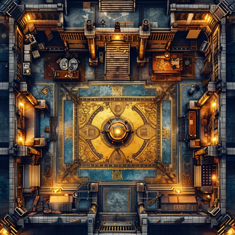 10 Gilded Temple Battle Maps, Golden Temple, DnD Battle Map, Pathfinder ...