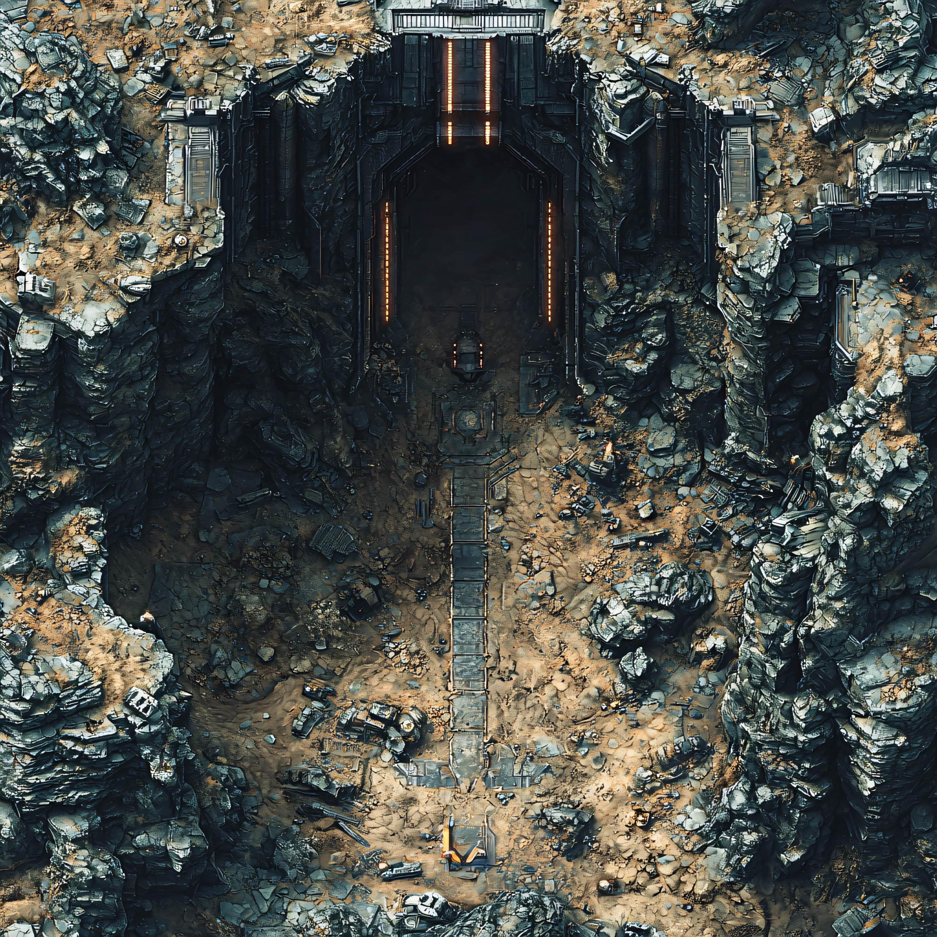 10 Cyberpunk Alien Ruins Battlemaps, Battle Map, Sci Fi, Cyberpunk, D&D ...