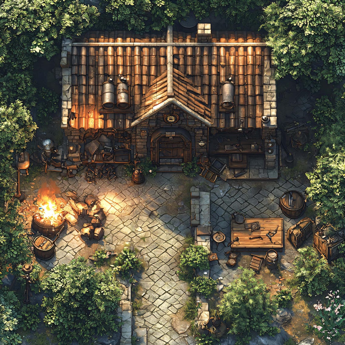 10 Workshop / Forge Battle Maps, Battlemap, Pathfinder, D&D, Dungeons ...