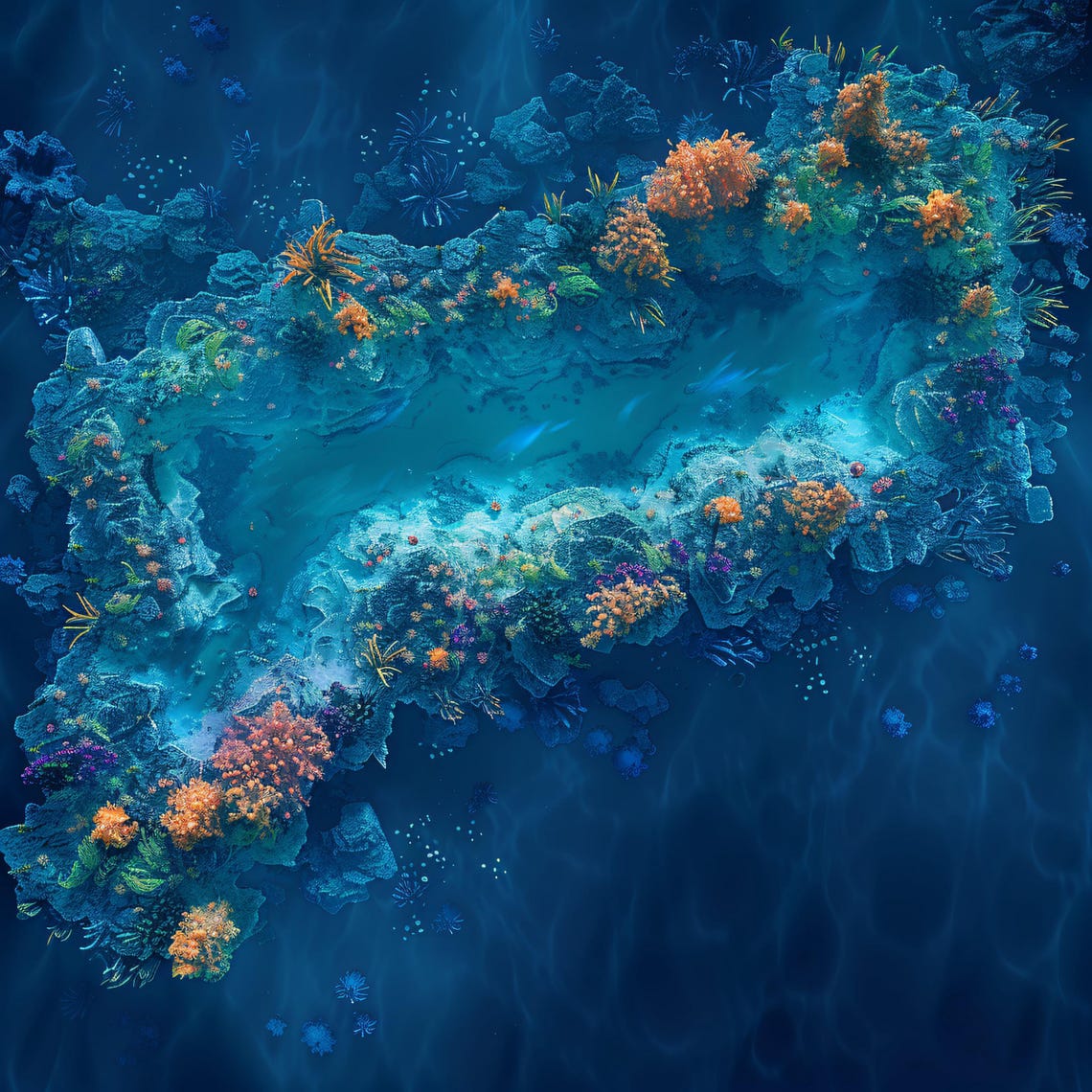 10 Underwater Battle Maps, Dnd Battlemap, Pathfinder, D&D, Dungeons and ...