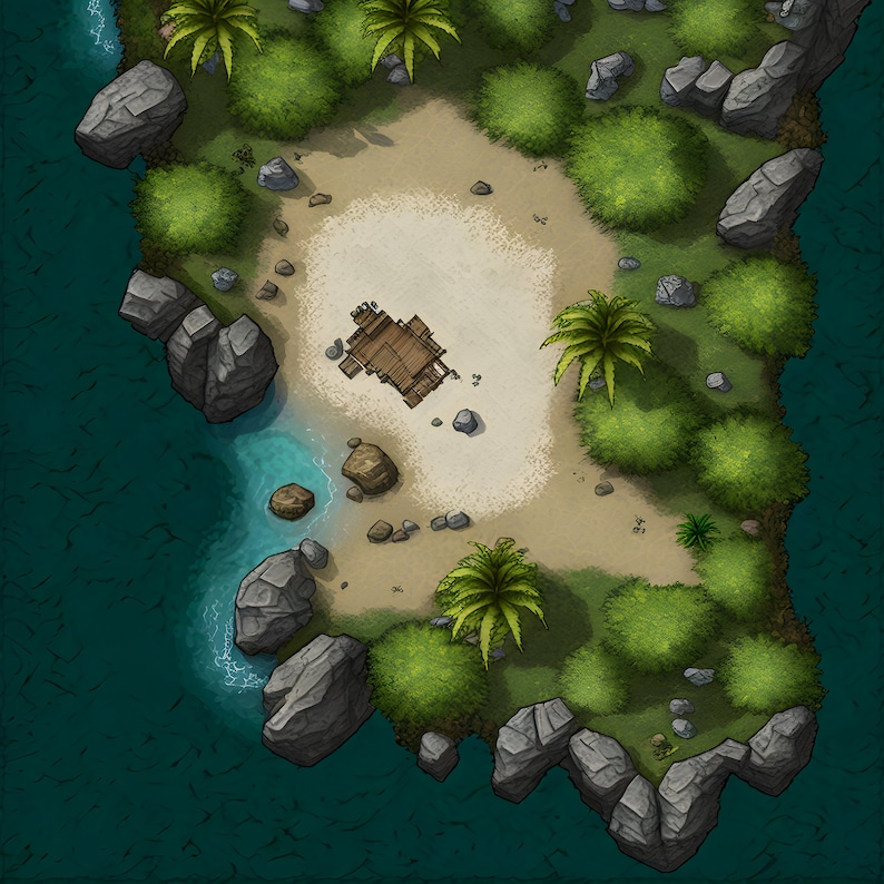 10 Beach Battle Maps, Dnd Battle Map, Pathfinder, D&D, Battlemap ...
