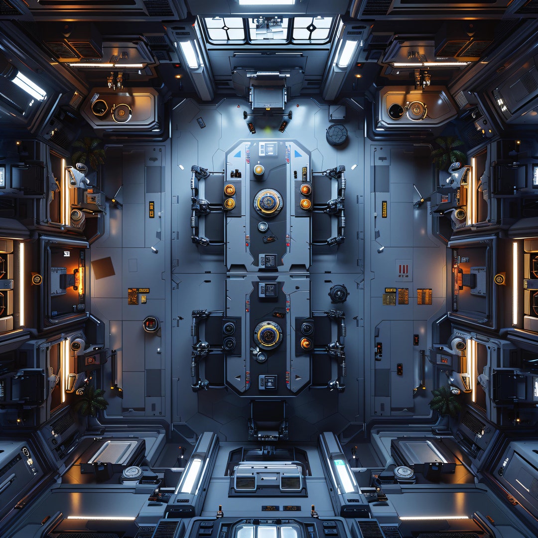 10 Cyberpunk Spaceship Battlemaps, Sci Fi, Cyberpunk, D&D, Shadowrun, Battle Map, Roll20 ...