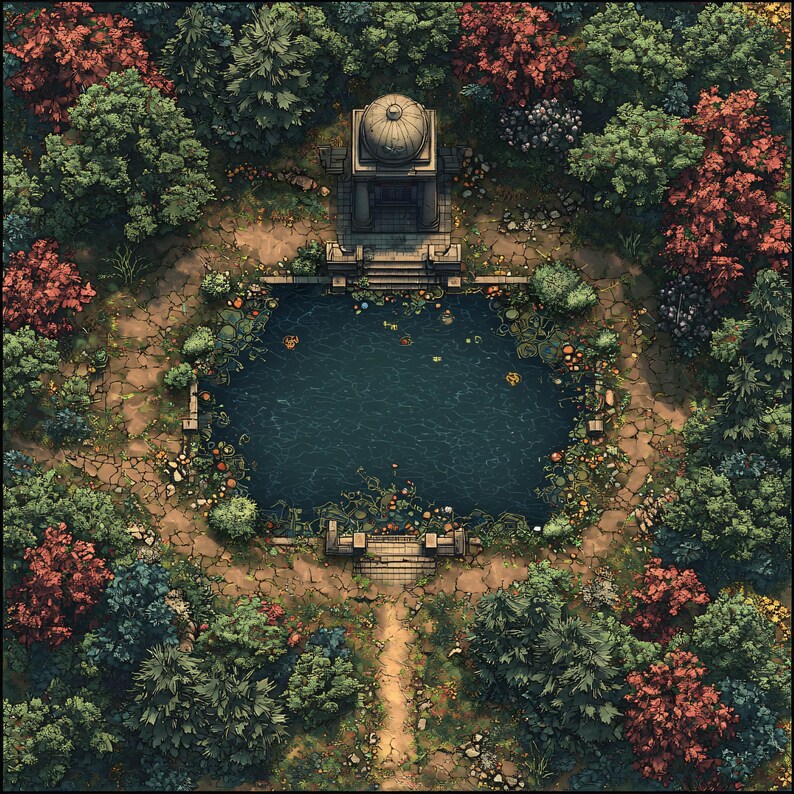 10 Gridless Elemental Shrine Battle Maps | VTT Pack for Dnd, Pathfinder ...