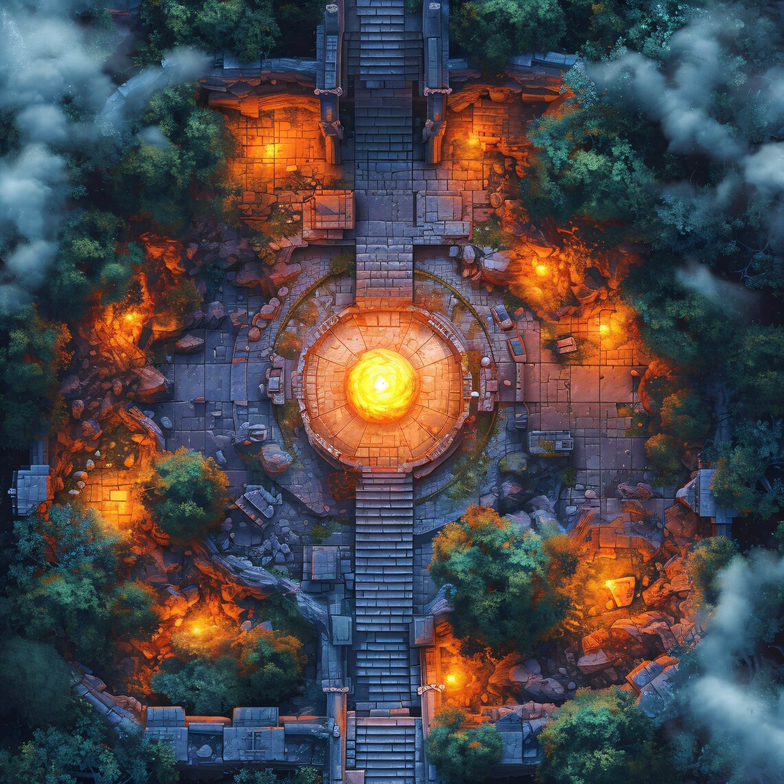 20 Lost Temple/city Battle Maps, Dnd Battle Map, Pathfinder, D&D ...