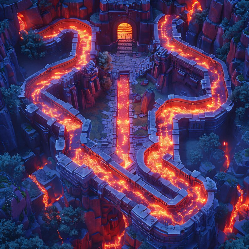 10 Volcano / Fire Battle Maps, Dnd Battlemap, Pathfinder, D&D, Dungeons ...