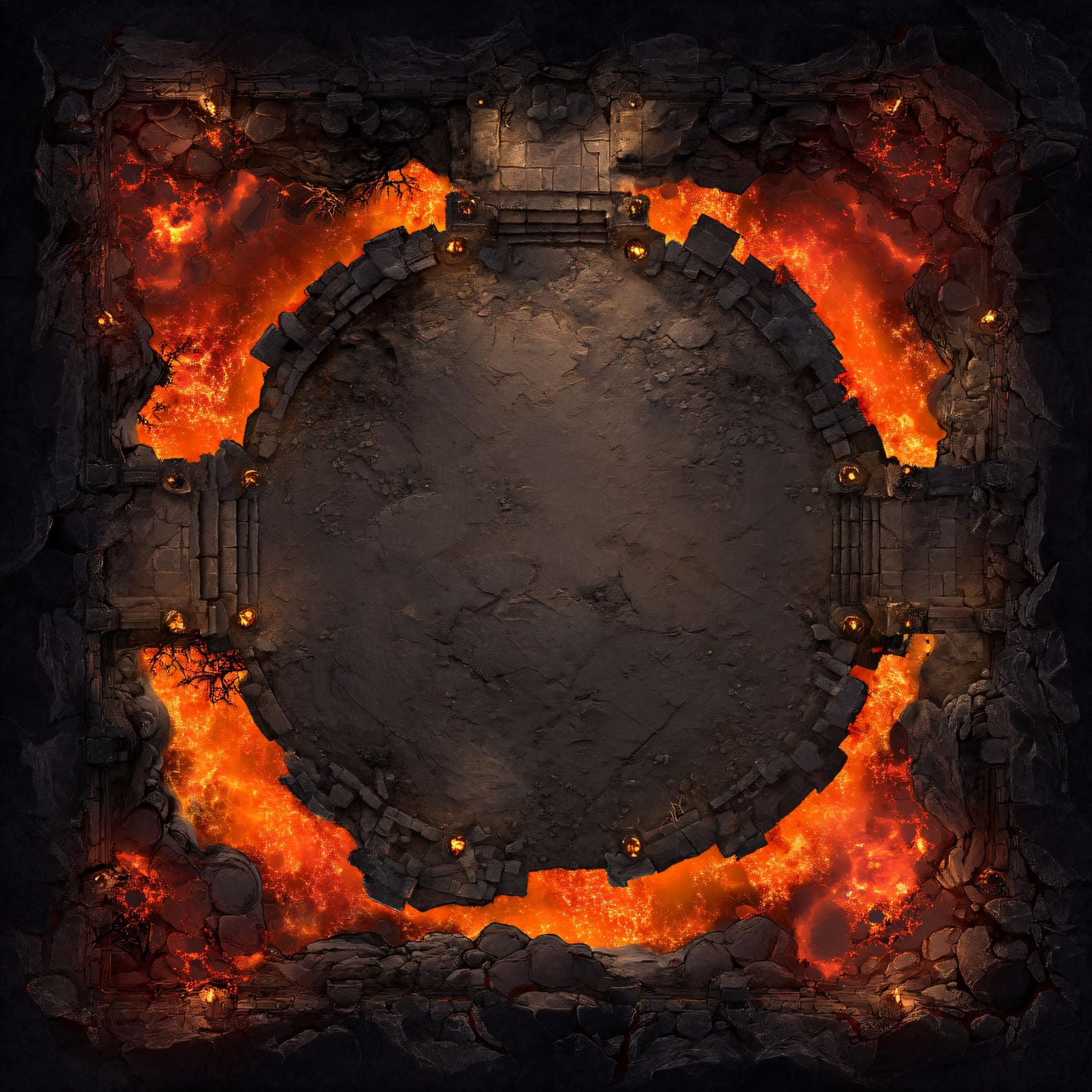 Volcano Arena, Dnd Battle Map, Pathfinder, D&D, Battlemap, Dungeons and ...