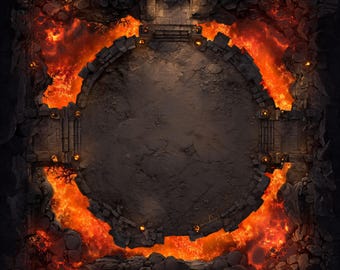 LAVA ARENA Battle Map, Dnd Battle Map, D&D, Battlemap, Dungeons and ...