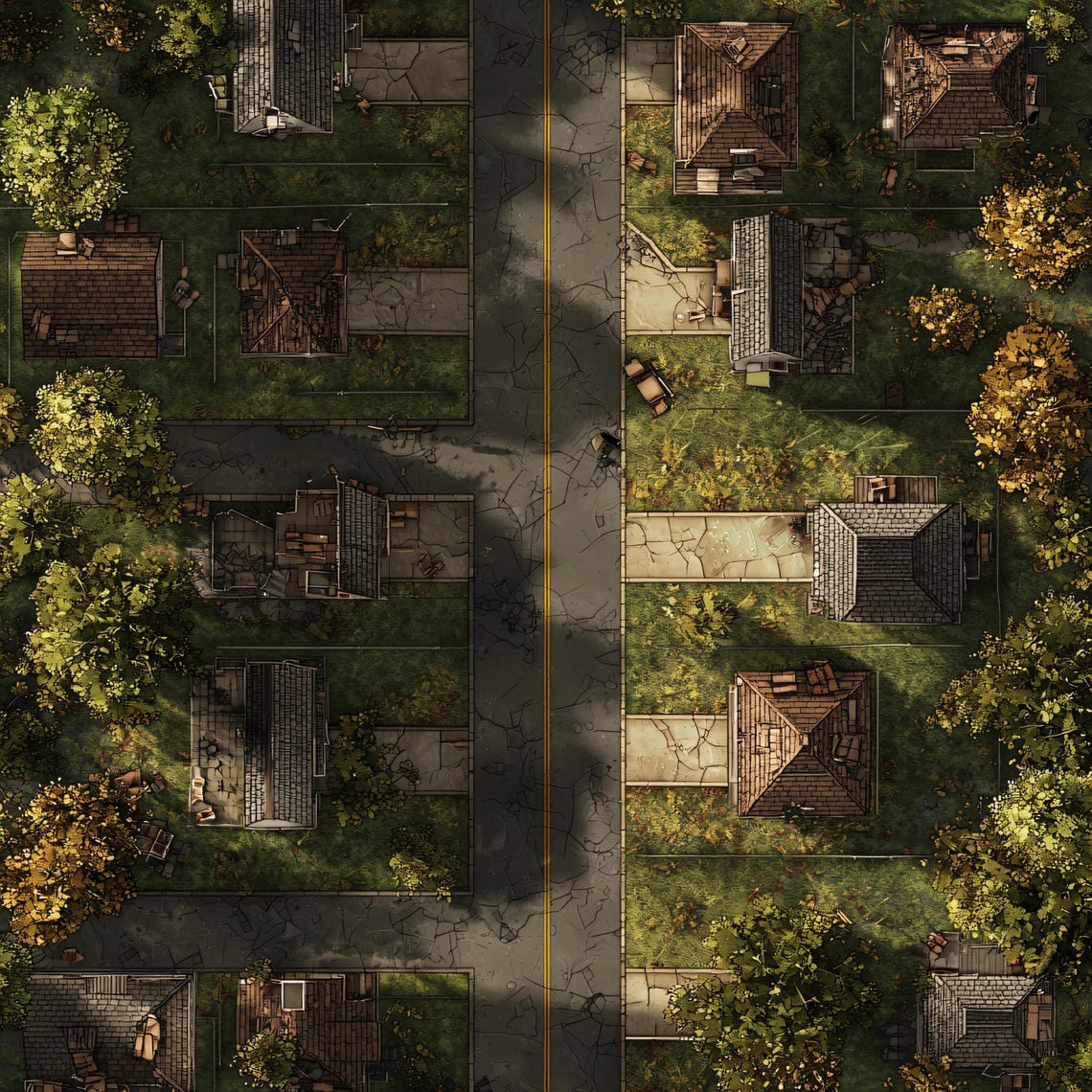 10 Gridless Cyberpunk Apocalypse Town Battlemaps | VTT Pack for ...