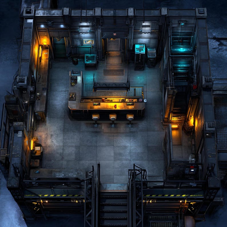 10 Cyberpunk Cantina/tavern Battlemaps, Sci Fi, Cyberpunk, Battle Map ...