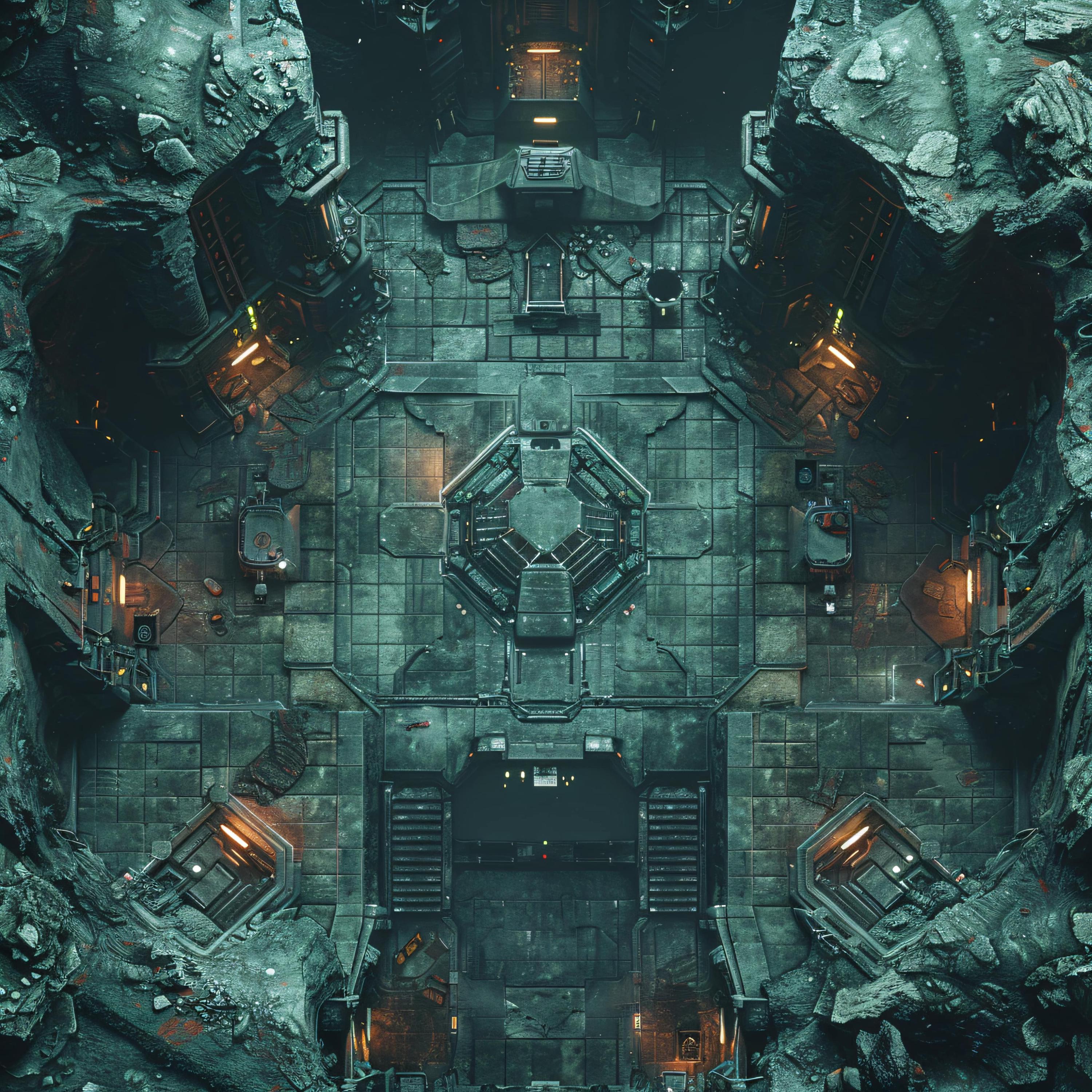 10 Cyberpunk Cavern Battlemaps, Sci Fi, Cyberpunk, Battle Map, D&D ...