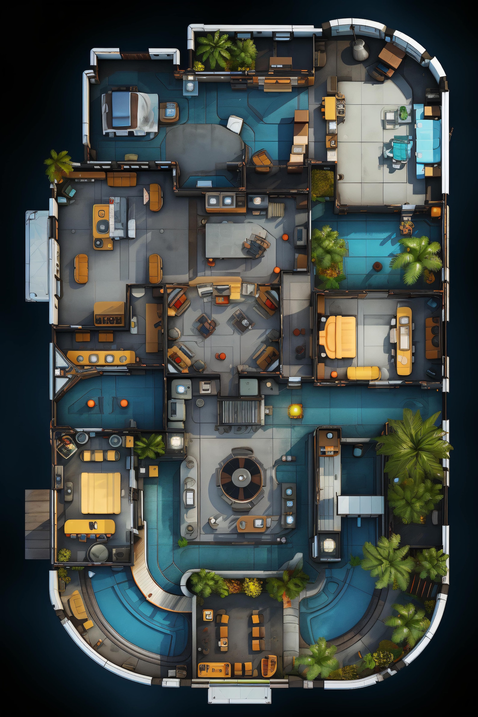 12 Cyberpunk Corpo Office Battlemaps, Sci Fi, Dnd Battle Map, Cyberpunk ...