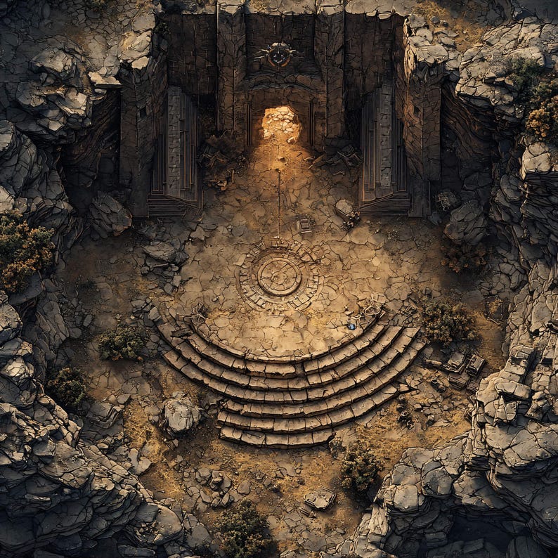 10 Cyberpunk Alien Ruins Battlemaps, Battle Map, Sci Fi, Cyberpunk, D&D ...