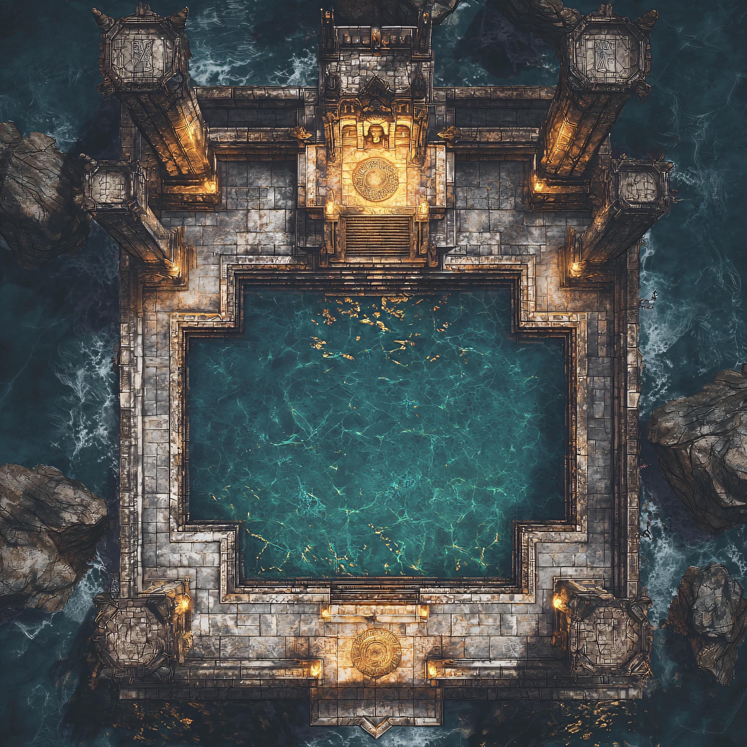 10 Coastal Temple Battle Maps, Dnd Battlemap, Pathfinder, D&D, Dungeons ...