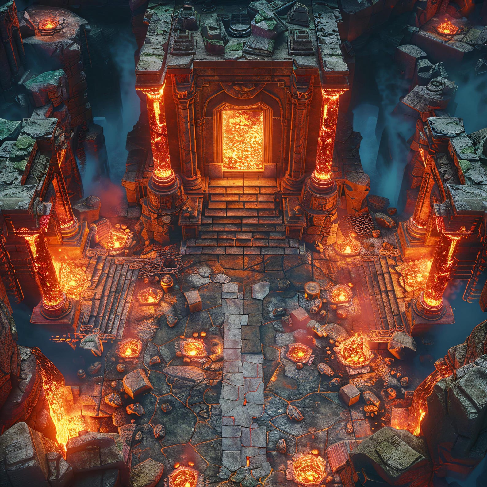 10 Volcano / Fire Battle Maps, Dnd Battlemap, Pathfinder, D&D, Dungeons ...