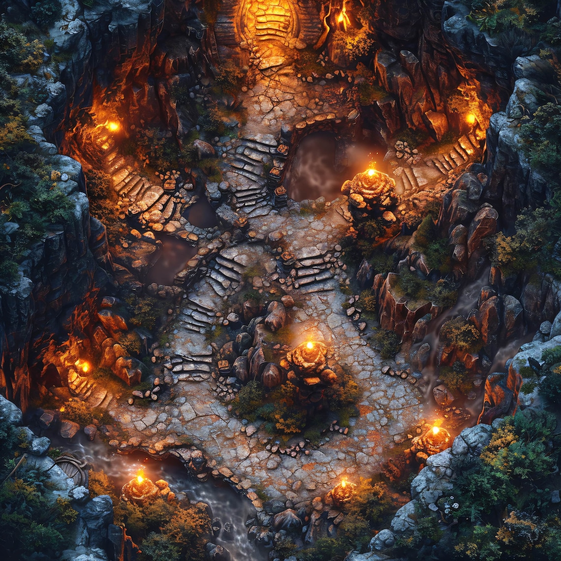 10 Twisting Caverns Battle Maps, Underdark, Battle Map, Pathfinder, D&D ...