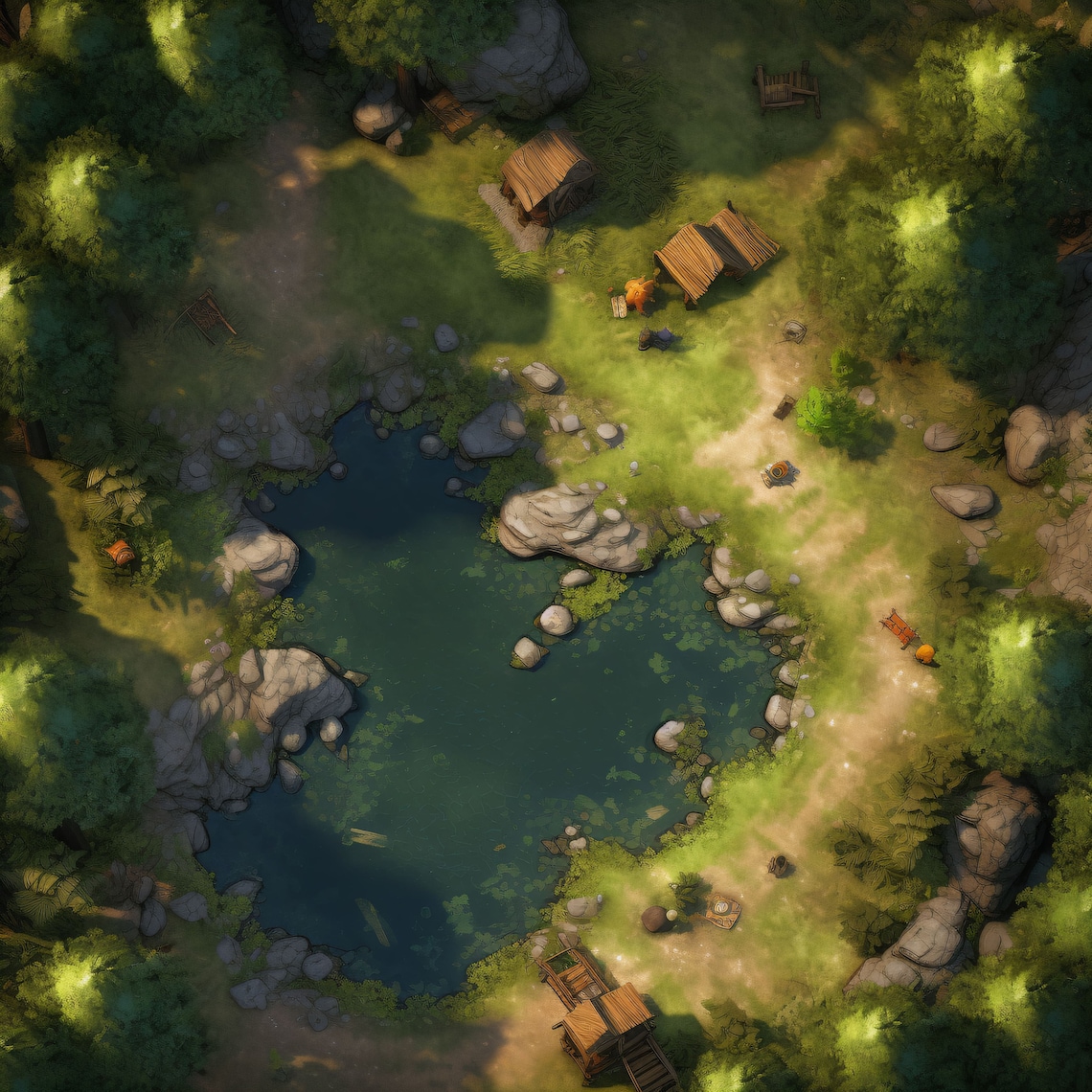 16 Camp Maps, Dnd Battle Map, Pathfinder, D&D, Battlemap, Dungeons and ...