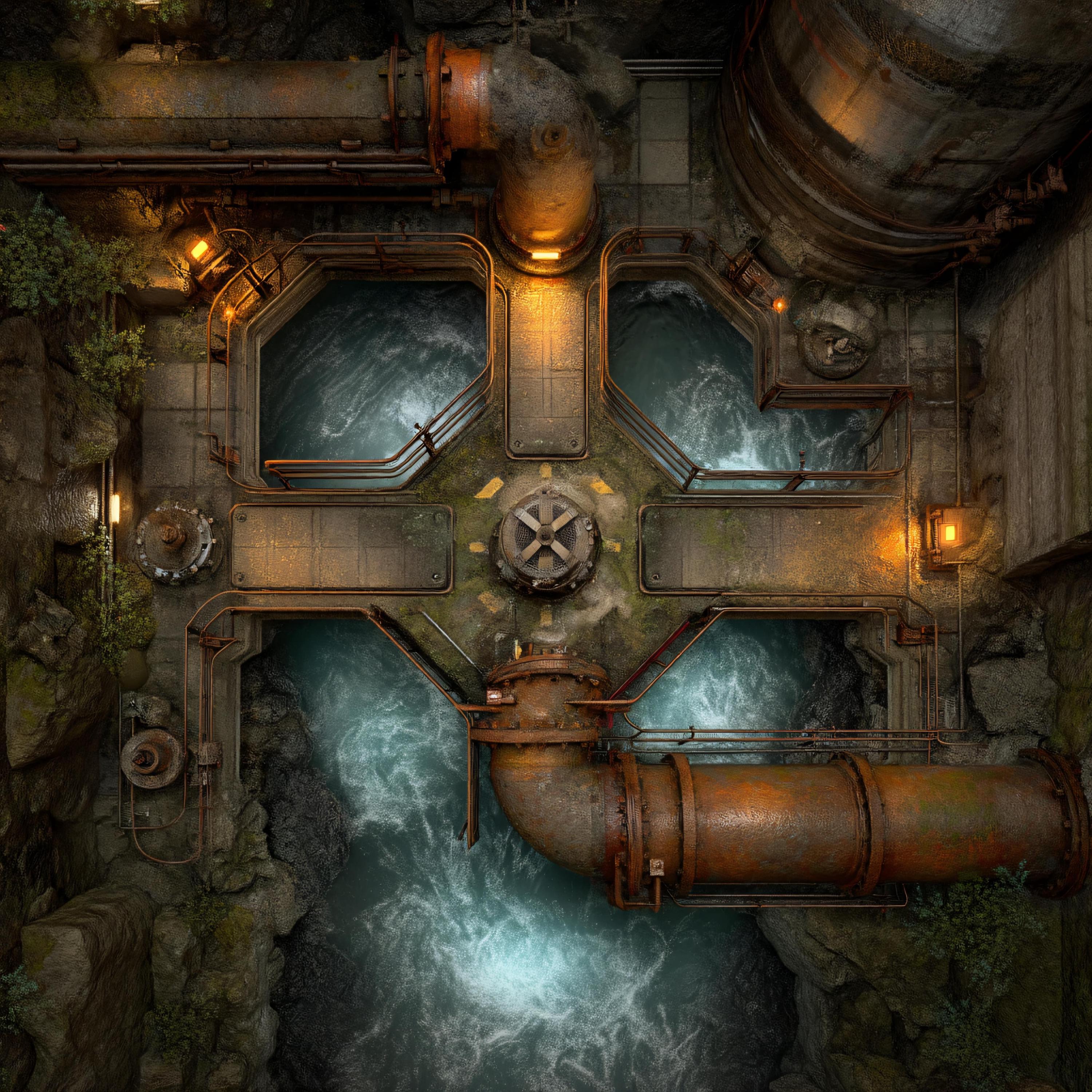 10 Gridless Cyberpunk Sewer Battlemaps | VTT Pack for Shadowrun ...