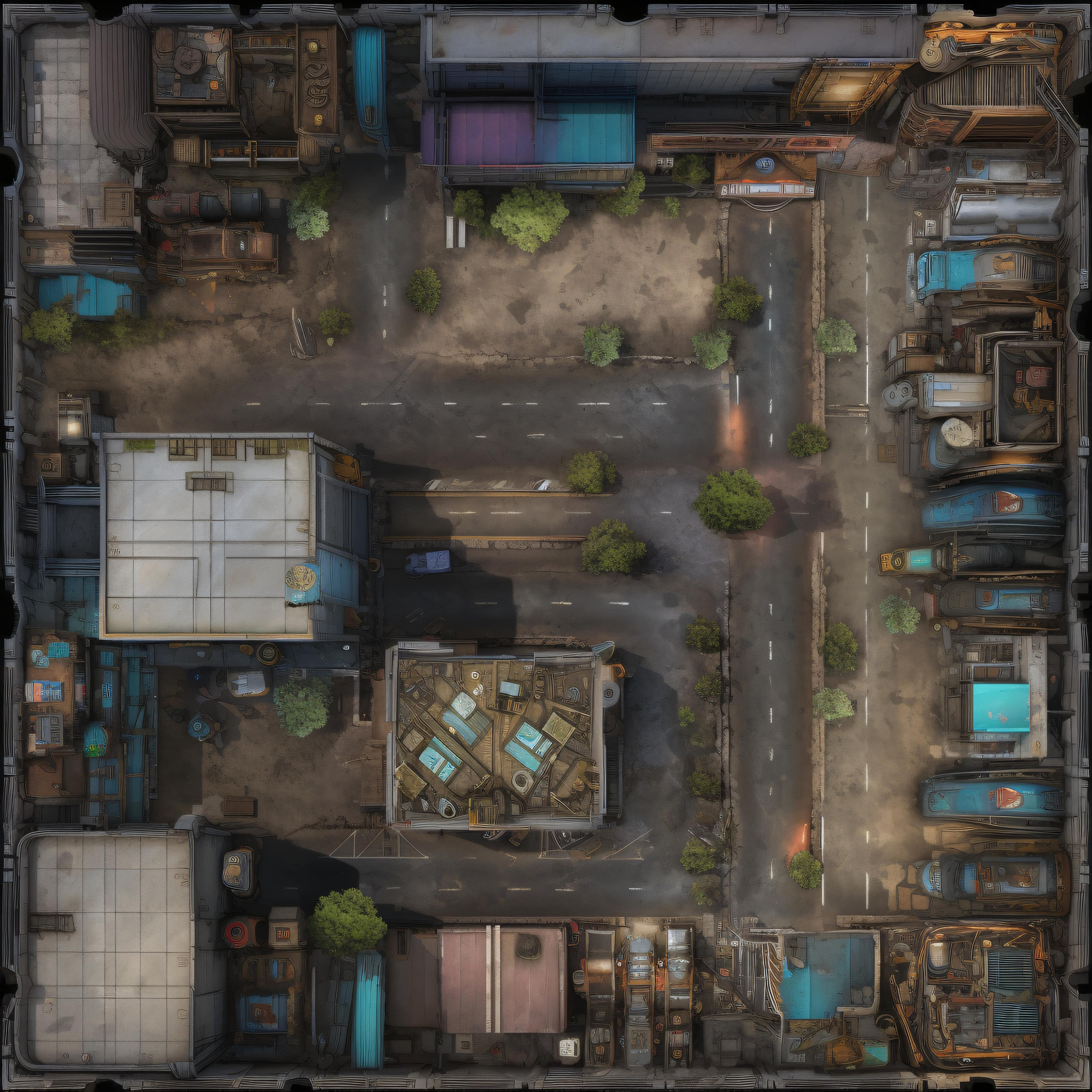 10 Cyberpunk Battlemaps Dnd Battle Map Cyberpunk D&D Shadowrun Roll20 ...