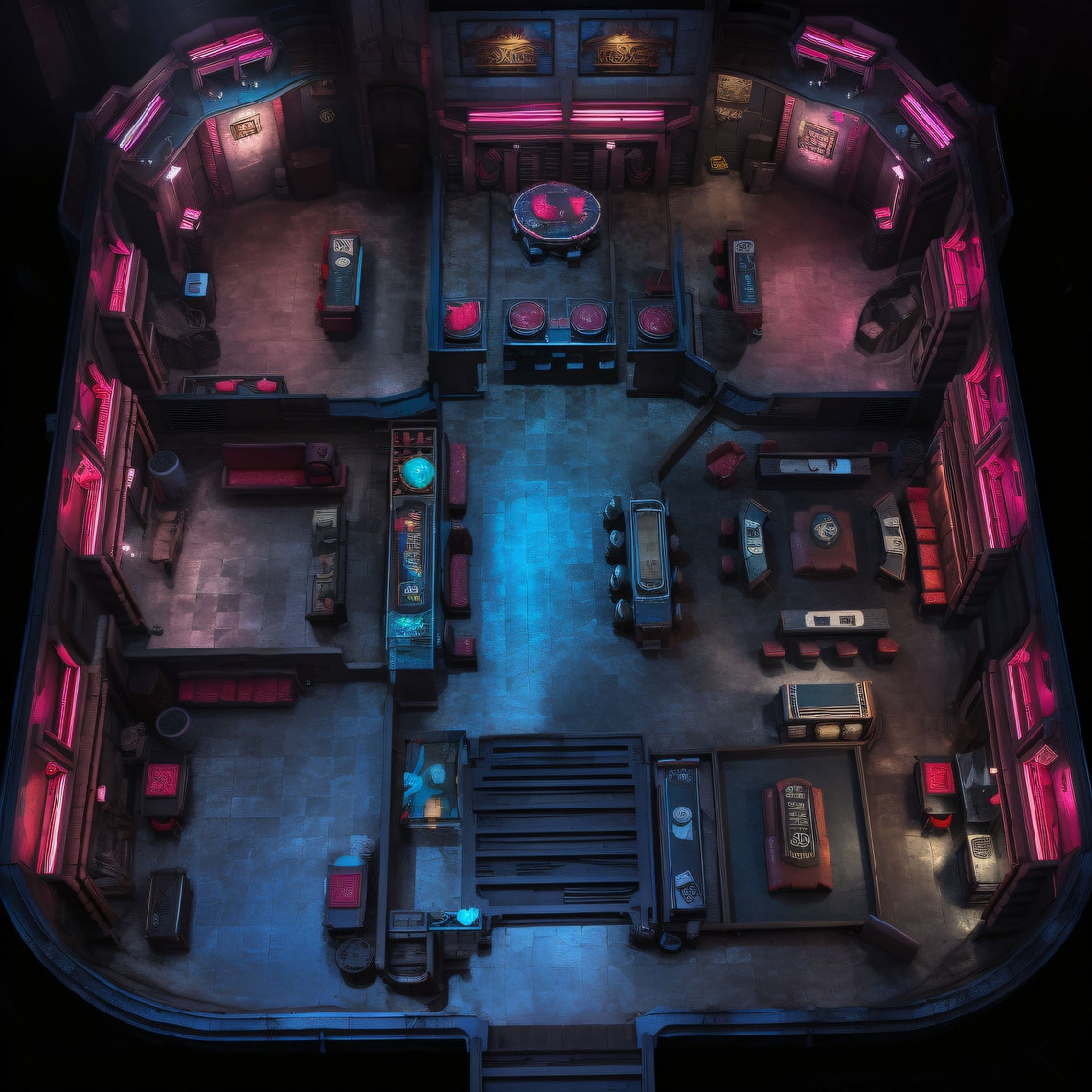 10 Fancy Cyberpunk Battlemaps, Sci Fi, Dnd Battle Map, Cyberpunk, D&D ...