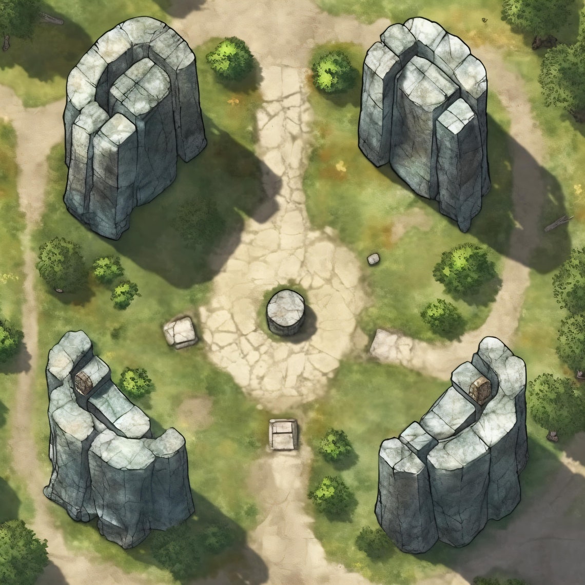 10 Ruins Battle Maps, Dnd Battle Map, Pathfinder, D&D, Battlemap ...