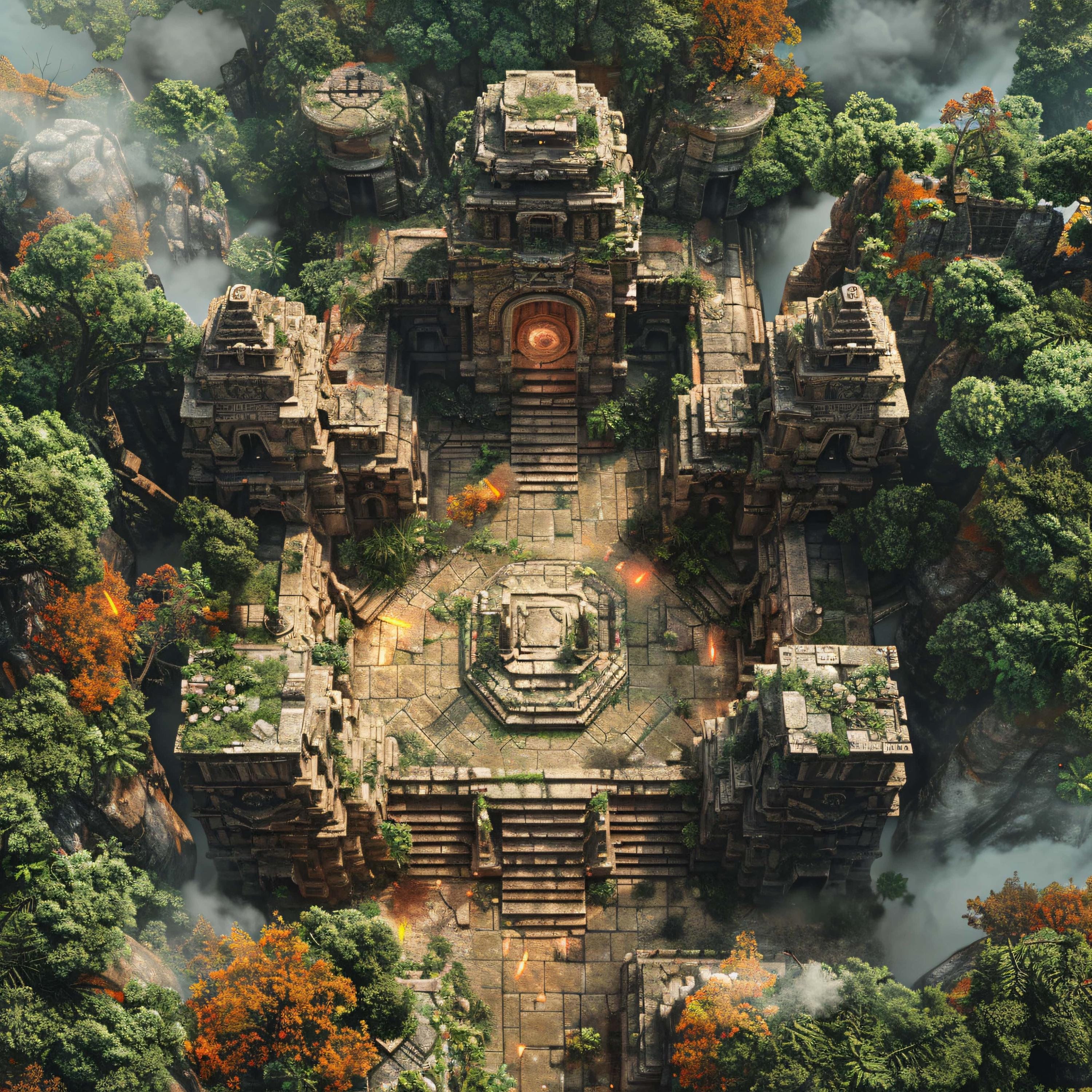 10 Jungle Ruins Battle Maps, Dnd, Pathfinder, D&D, Battlemap, Dungeons ...