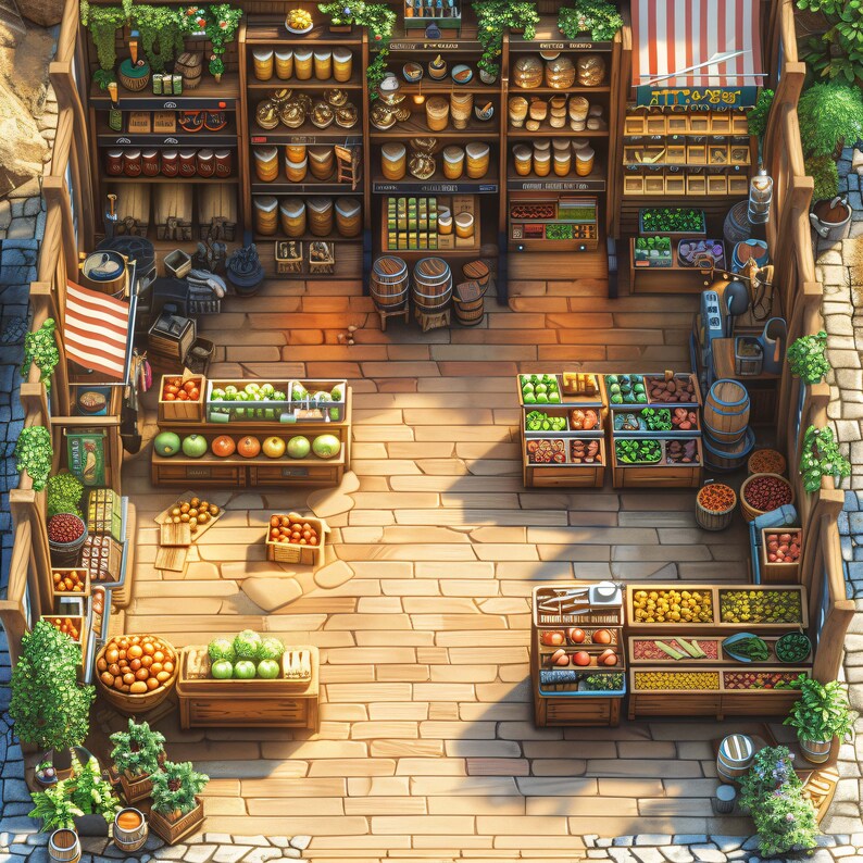 10 Merchant/shop Battle Maps, Dnd Battlemap, Pathfinder, D&D, Dungeons ...